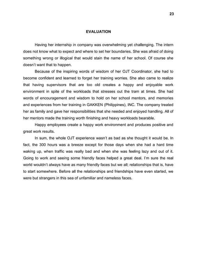 Introduction for Narrative Report at GPI | DOCX | Professional School ...