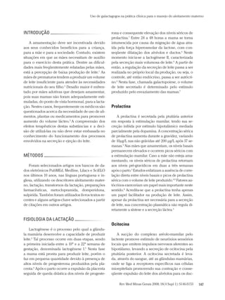 Galactagogos no Manejo Clínico da Amamentação - artigo de revisão. | PDF