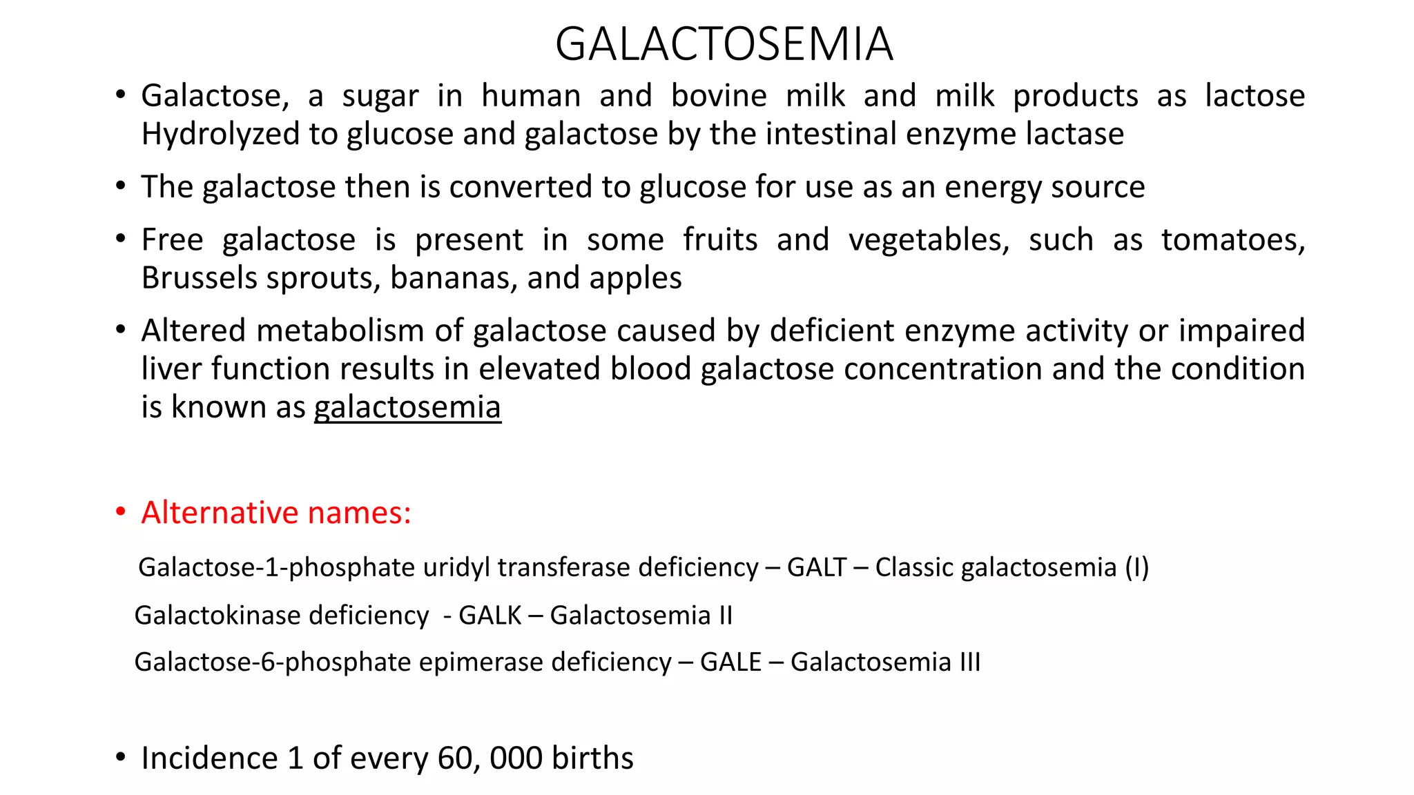 Galactosemia | PPT