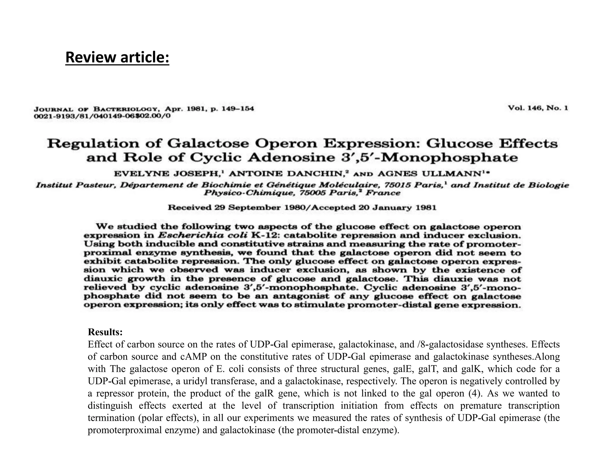 Galactose operon slide share | PPTX | Chemistry | Science