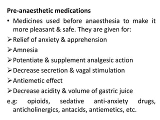 General Anaesthetics and Local Anaesthetics | PPTX | First Aid | Injuries