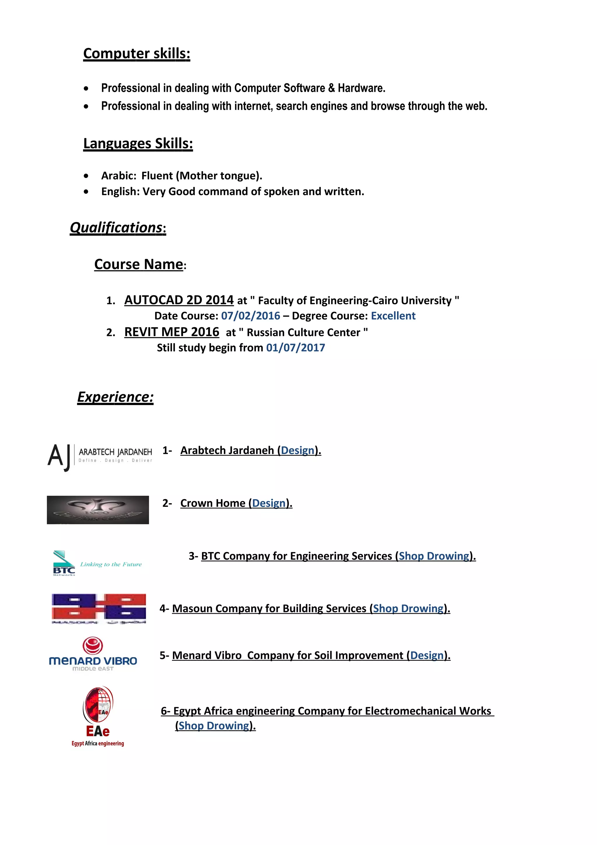 Galal mostafa curriculum vitae | PDF