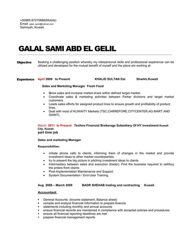 Galal Sami Cv | DOC