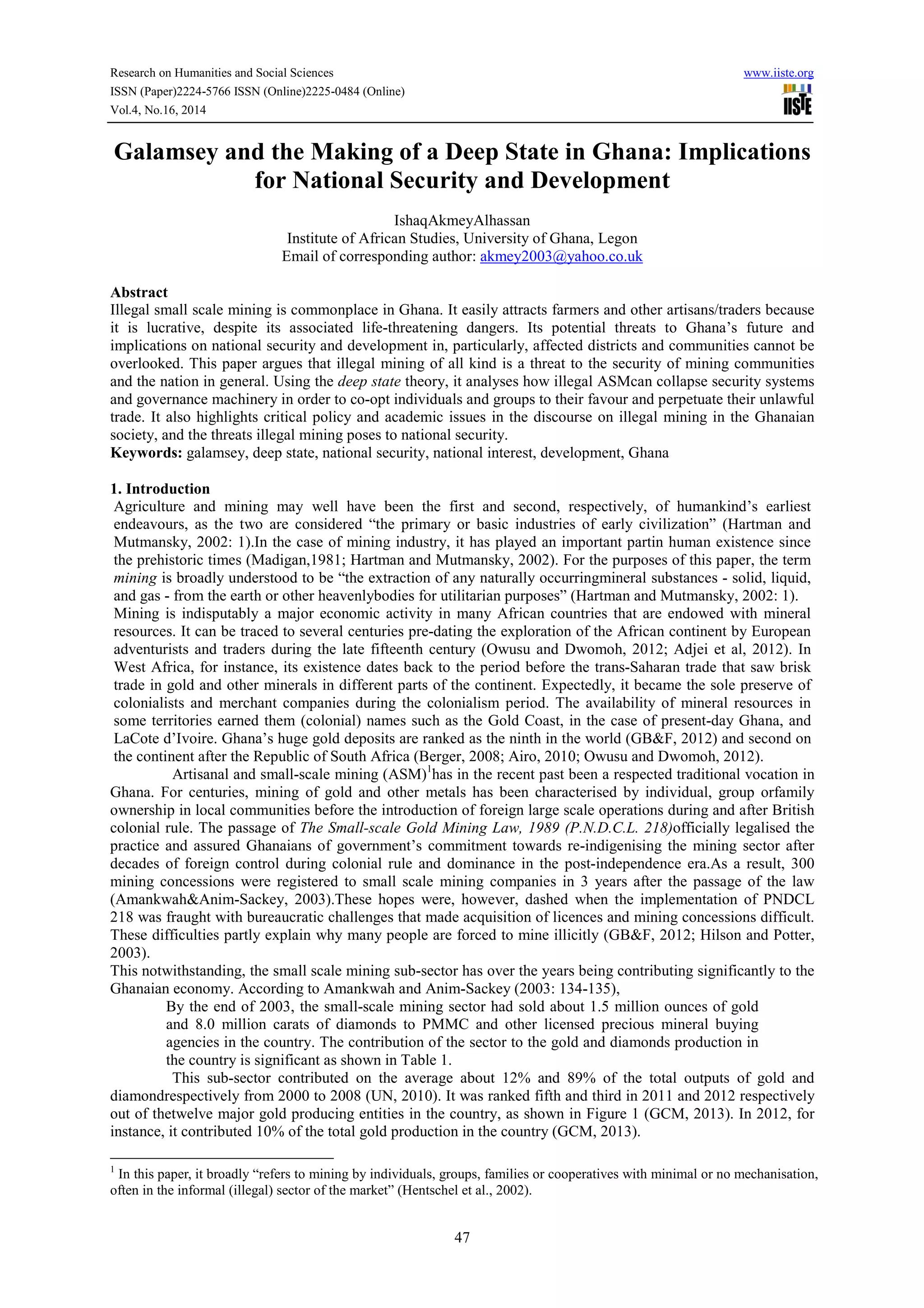 Galamsey and the making of a deep state in ghana | PDF