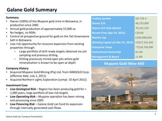 Galane gold company presentation | PDF