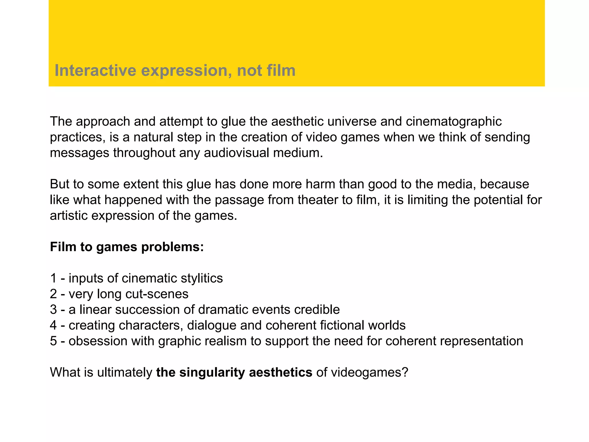 Storytelling & Games: Interactive Expression | PPT