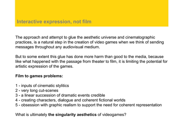 Storytelling & Games: Interactive Expression | PPT