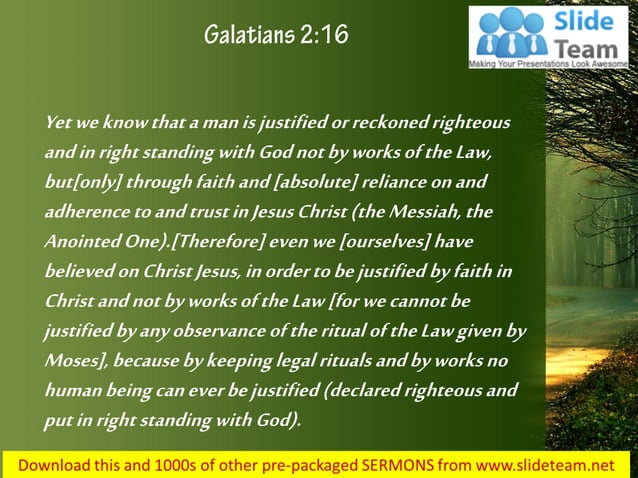 Galatians 2 16 the law no one will power point church sermon | PPT
