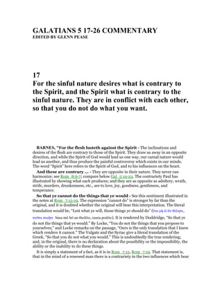 Galatians 5 17 26 commentary | PDF