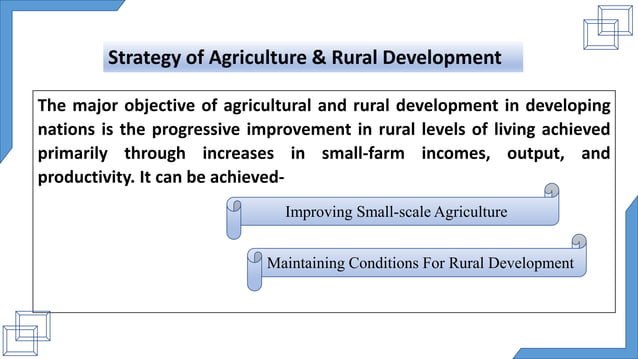 Agricultural and Rural development .pptx | Agriculture | Industries