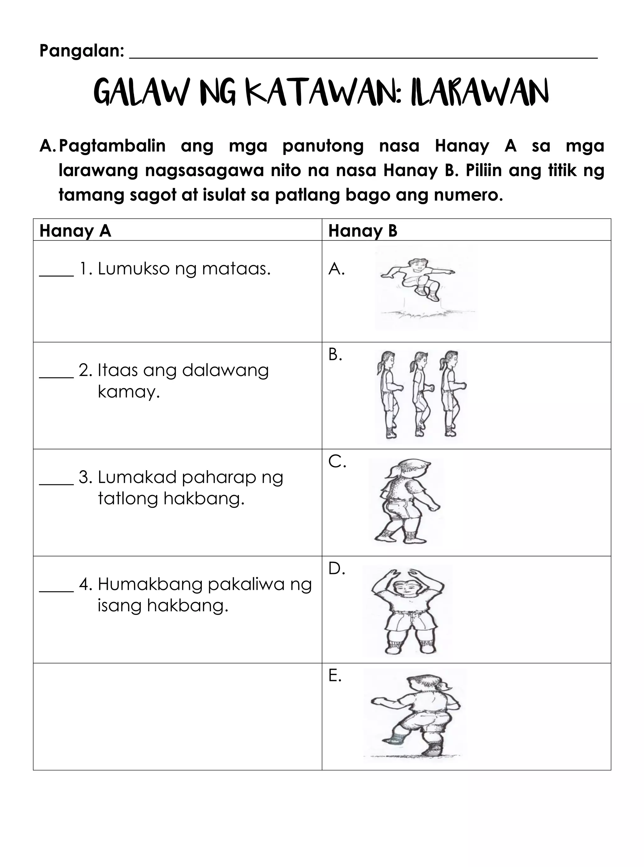 Galaw ng katawan_ilarawan | PDF