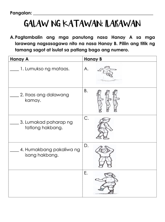 Galaw ng katawan_ilarawan | PDF