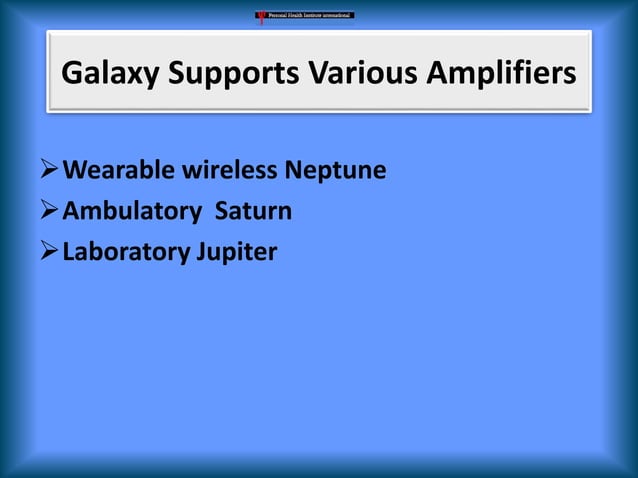 Galaxy Cloud Based Physiological Diagnostics | PPT