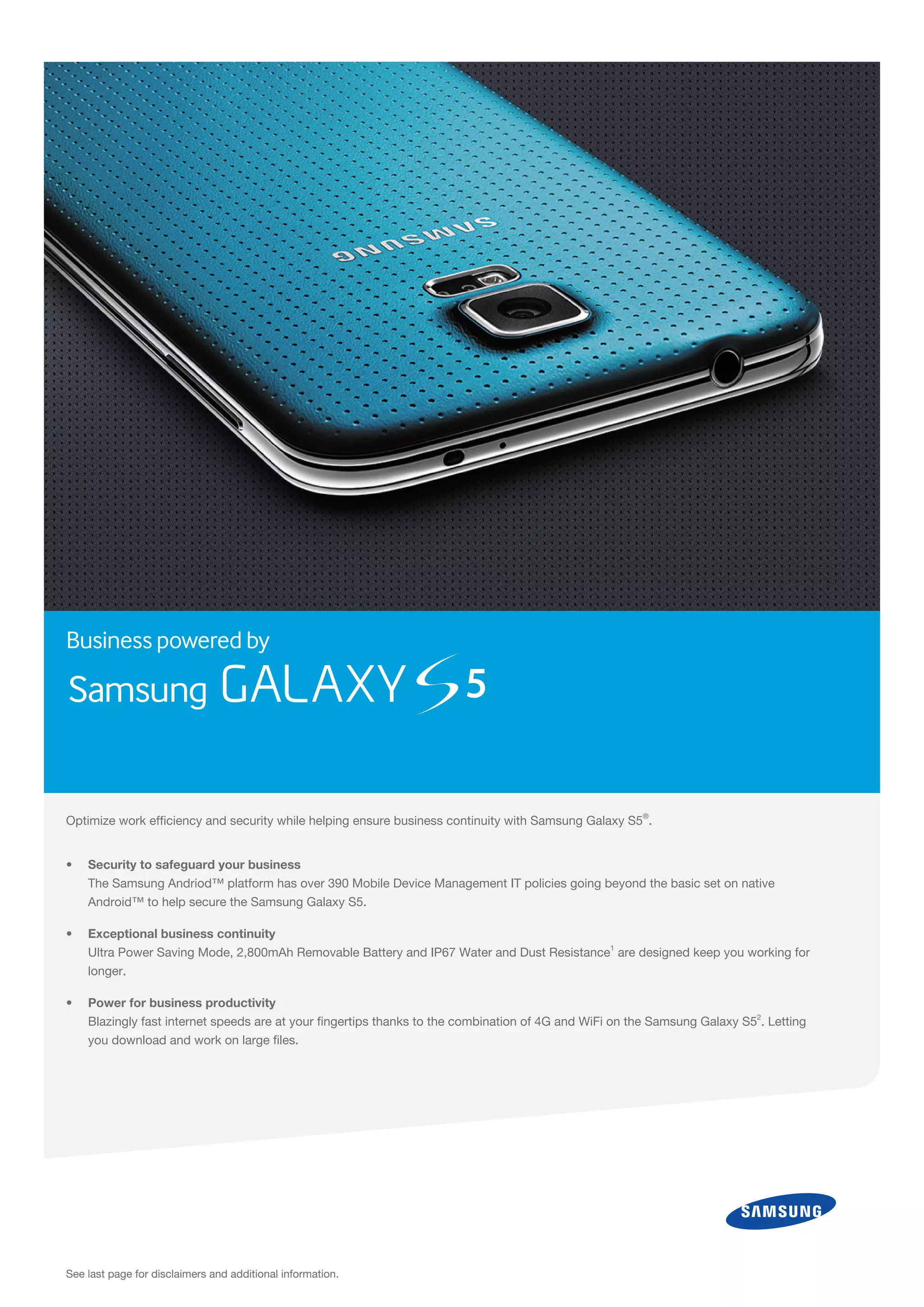 Samsung Galaxy S5 brochure | PDF