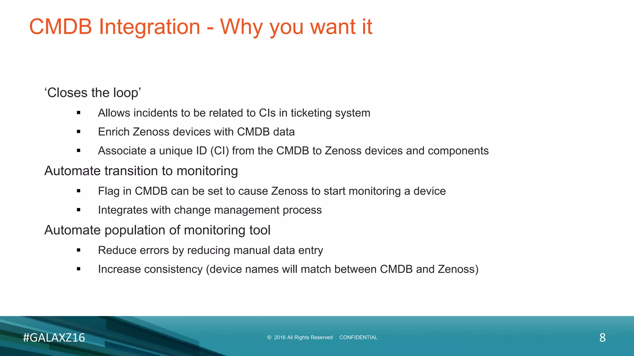 Zenoss & ServiceNow Integration - Incident Management & CMDB | PPTX