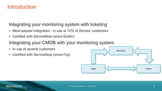 Zenoss & ServiceNow Integration - Incident Management & CMDB | PPTX