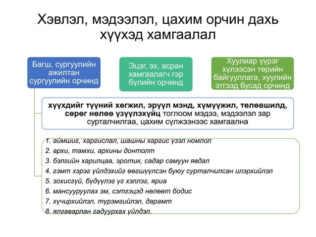 Хүүхэд хамгааллын тухай хуулийн хэрэгжилтийг хангах нь Pptx