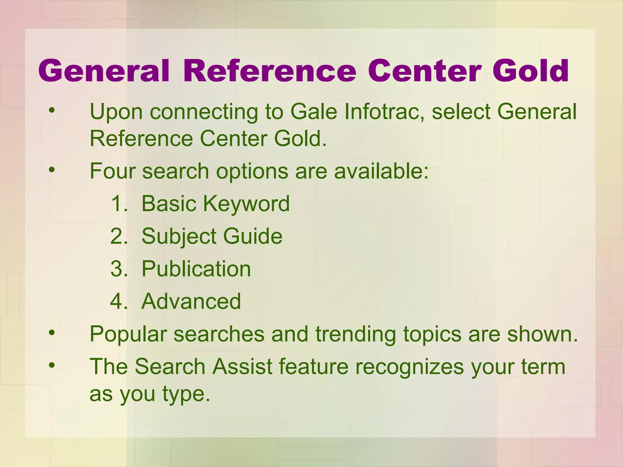 Gale cengage | PPT