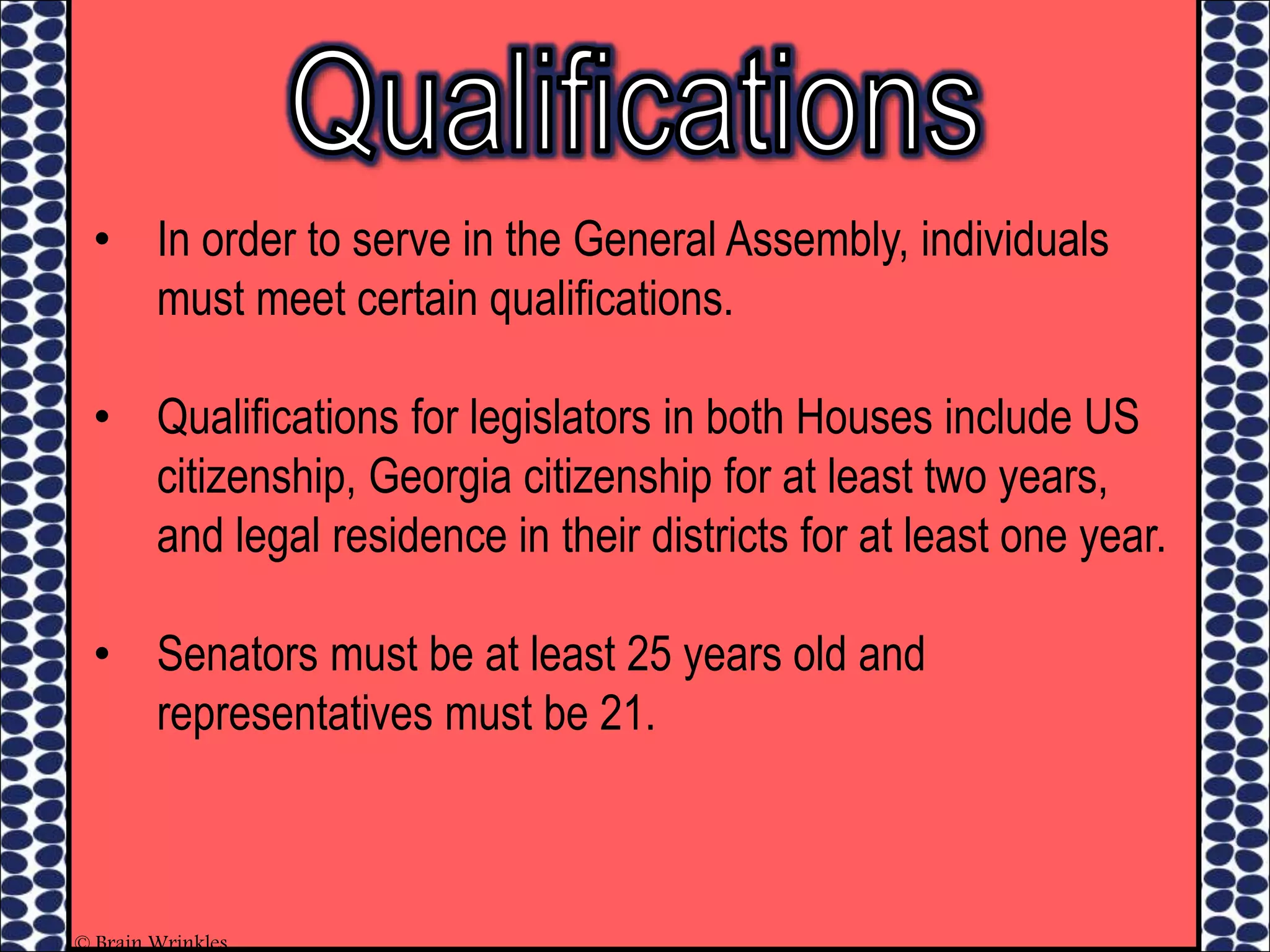 Georgia's Legislative Branch | PPTX