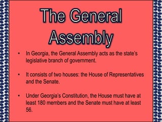 Georgia's Legislative Branch | PPTX