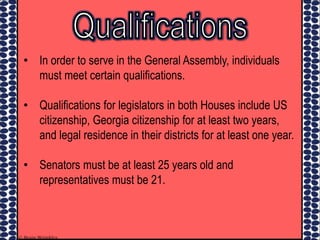 Georgia's Legislative Branch | PPTX