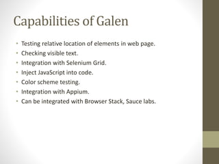 Galenframework | PPTX