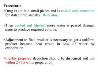 Galenical .pdf type of glanicals explaination, method for preparation | PDF
