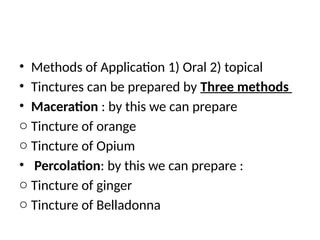 galenical preparations ppt about extraction and tinctures | PPT
