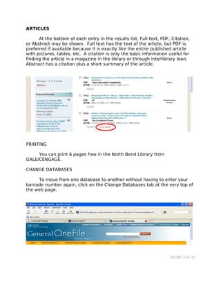 Gale/Cengage Databases Quick Guide | PDF