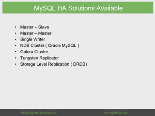 Galera cluster for high availability | PPT