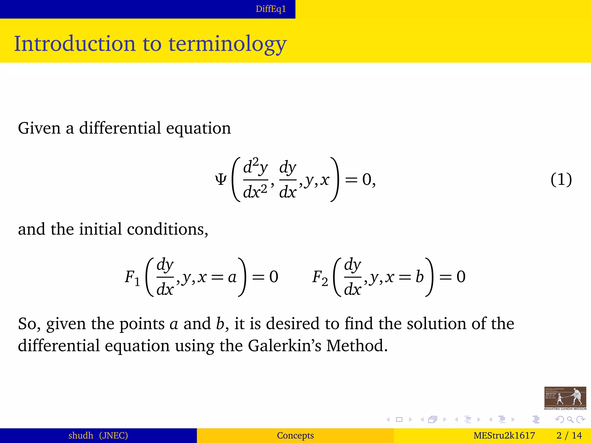 Fem Introduction Solving Ode Bvp Using The Galerkins Method Pdf