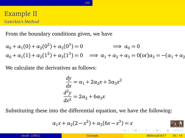 Fem Introduction Solving Ode Bvp Using The Galerkin S Method