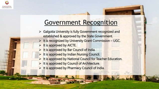 About Galgotia University | Education and Placements | PPT
