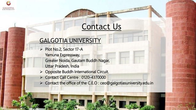 About Galgotia University | Education and Placements | PPT