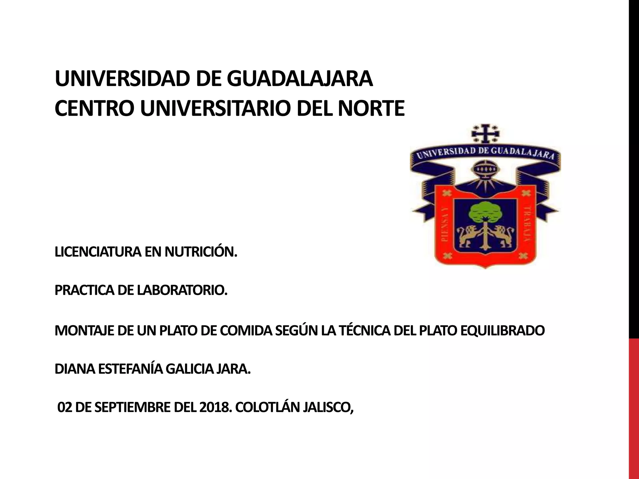 Galicia diana practica de laboratorio. Plato equilibrado | PPT