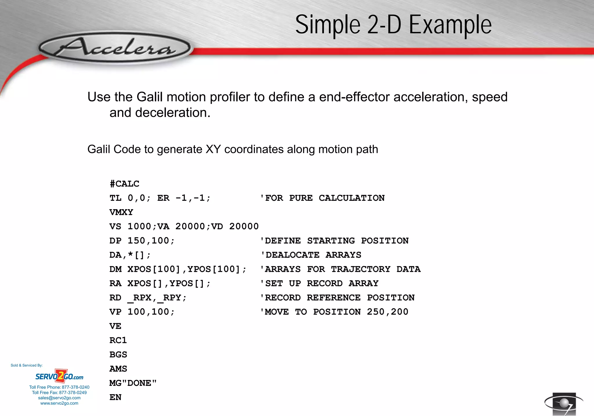 Galil galil's new accelera controller; sizzling speed, fully loaded 2007 presentation | PDF