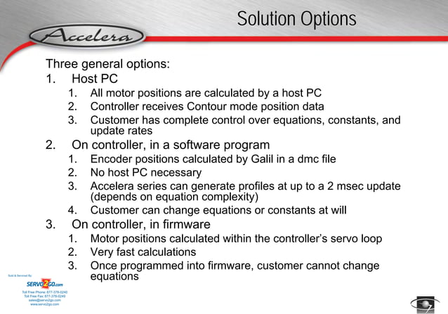 Galil galil's new accelera controller; sizzling speed, fully loaded 2007 presentation | PDF