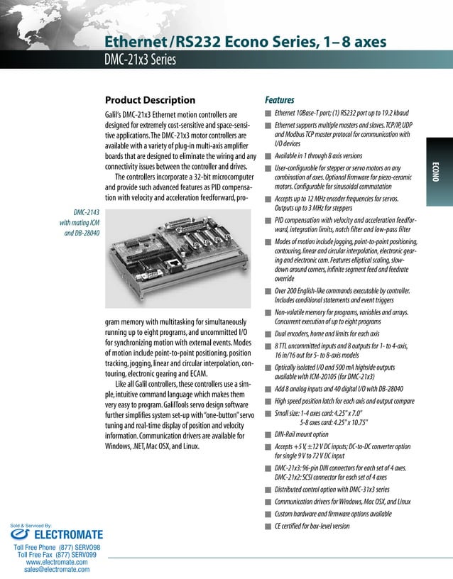 Galil dmc21x2x3 catalog | PDF | Computer Peripherals | Computing