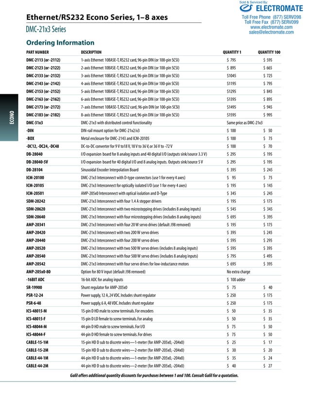 Galil dmc21x2x3 catalog | PDF | Computer Peripherals | Computing