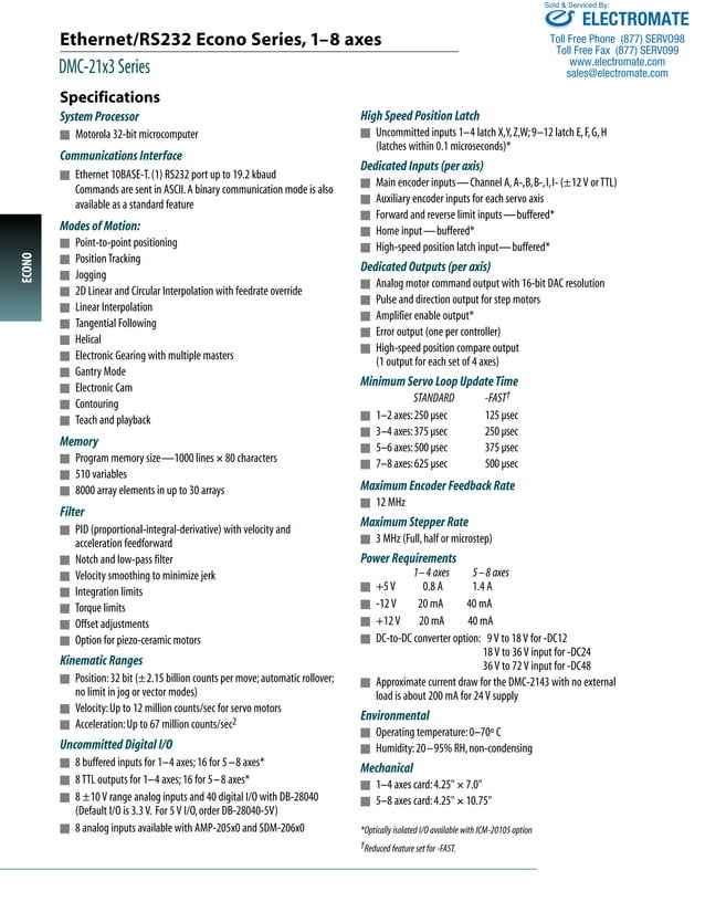 Galil dmc21x2x3 catalog | PDF | Computer Peripherals | Computing
