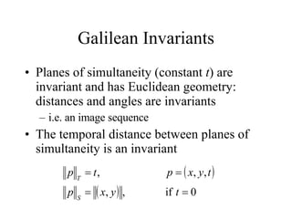Galilean Differential Geometry Of Moving Images | PPT