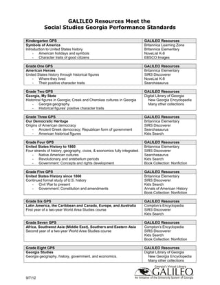 GALILEO and Common Core Standards - Social Studies (Handout) | DOC ...