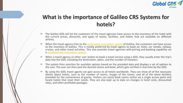 Galileo CRS System, Galileo CRS System Software | PPT