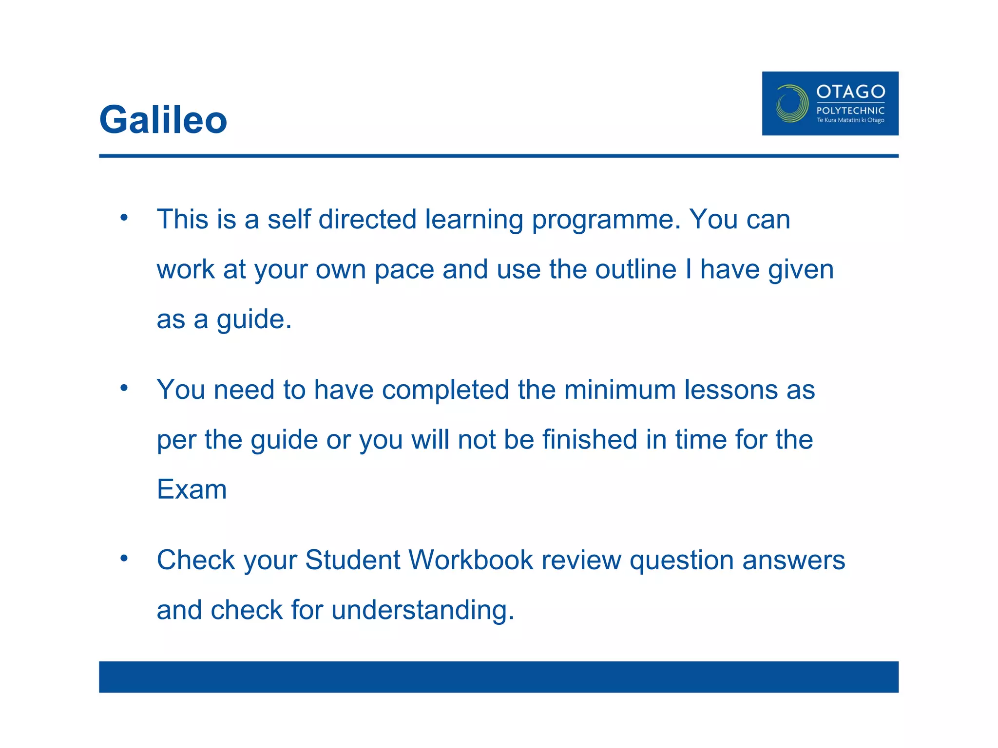 Galileo Introduction1 OP 09 | PPT