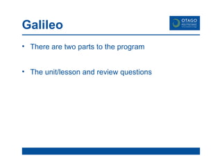 Galileo Introduction1 OP 09 | PPT