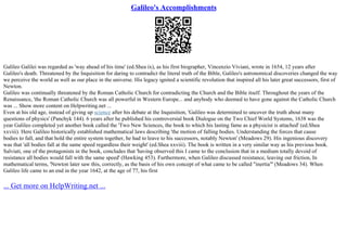 Galileo Research Paper | PPT