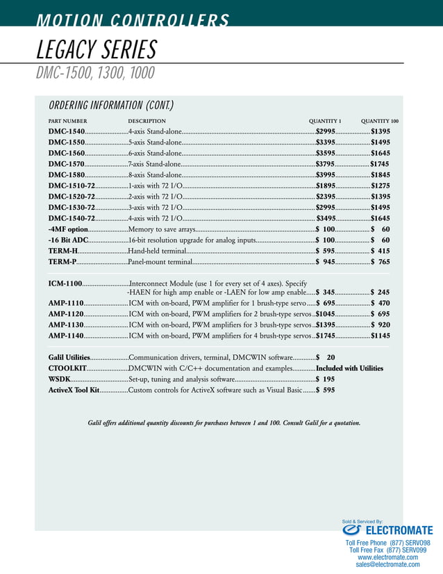 Galil legacy catalog | PDF | Computer Peripherals | Computing