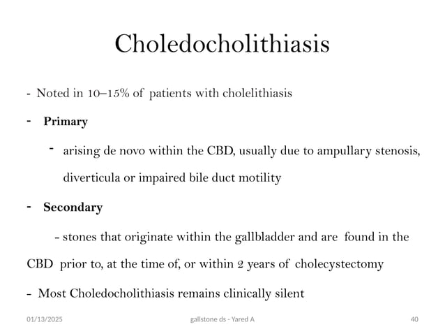 Management Of Common Gallbladder Related Stones Pptx
