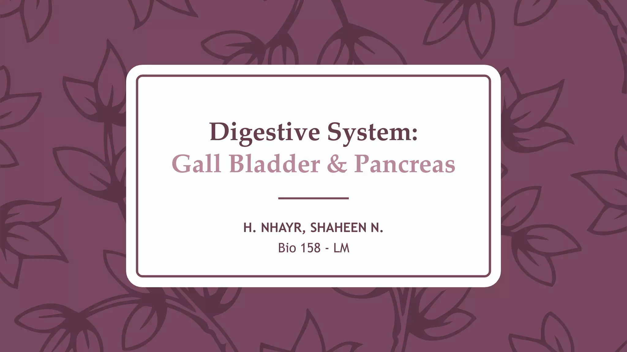 HISTOLOGY - Gallbladder and Pancreas | PPTX