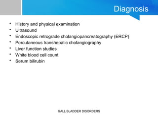GALL BLADDER DISORDERS: Cholelithiasis and cholecystitis.pptx